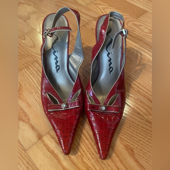 Nina | Shoes | Red Nina Heels With Pointy Front | Poshmark